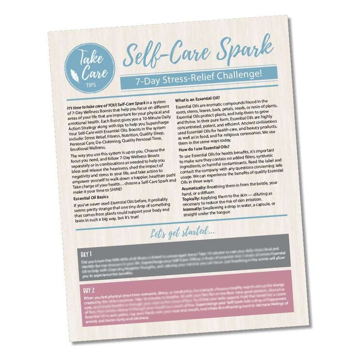 Self-Care Spark: Stress Challenge Tear Sheet – Your Oil Tools