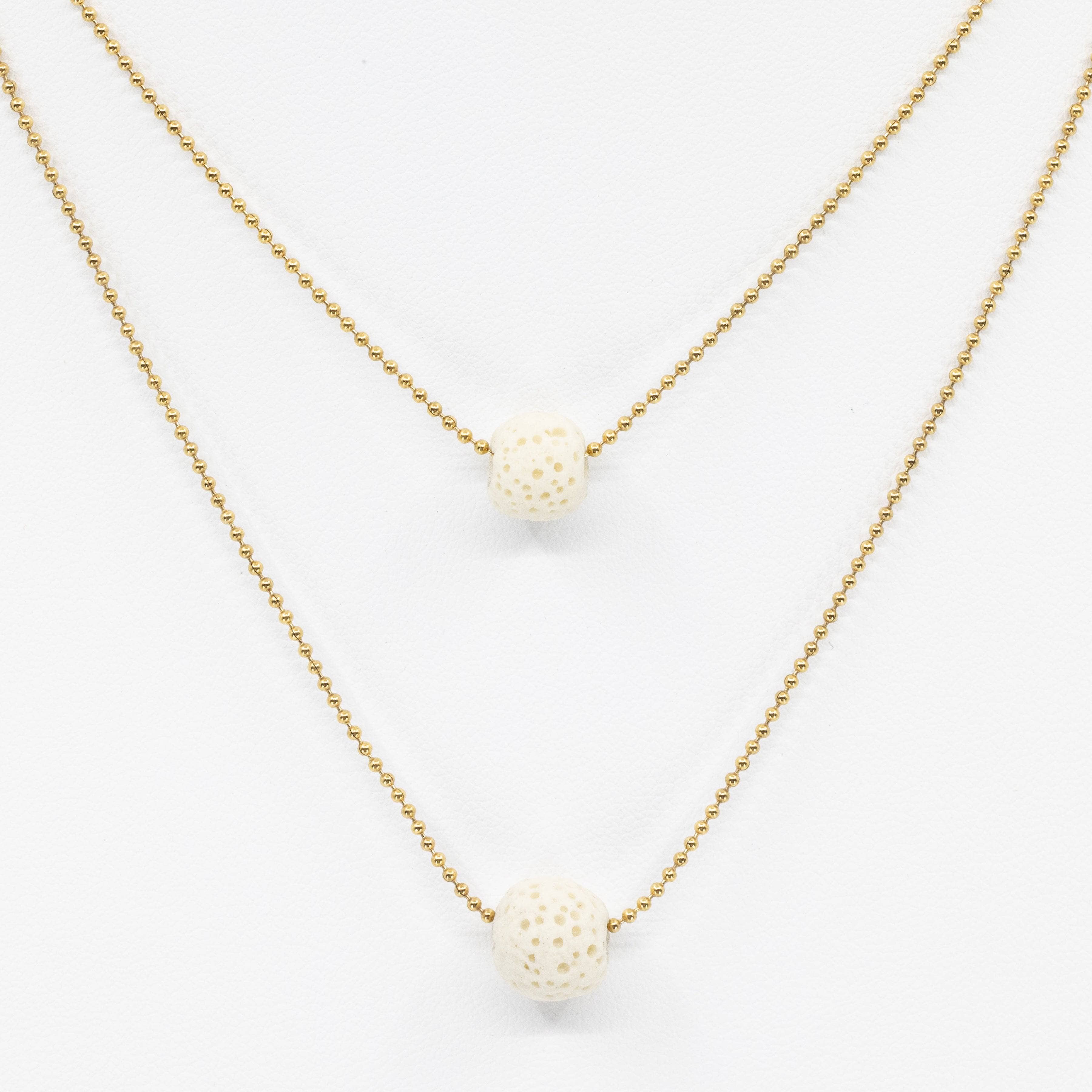 White Lava Rock Double Necklace – Your Oil Tools