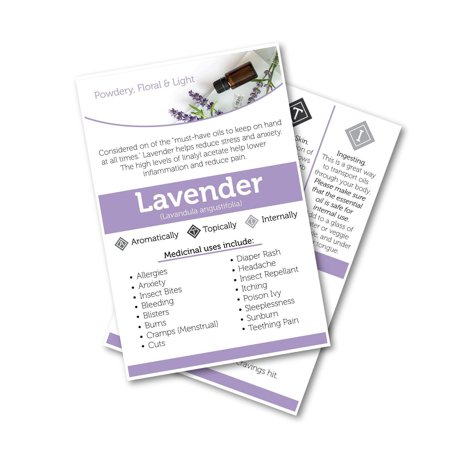 Oil Sharing Sheets (Lavender) – Your Oil Tools