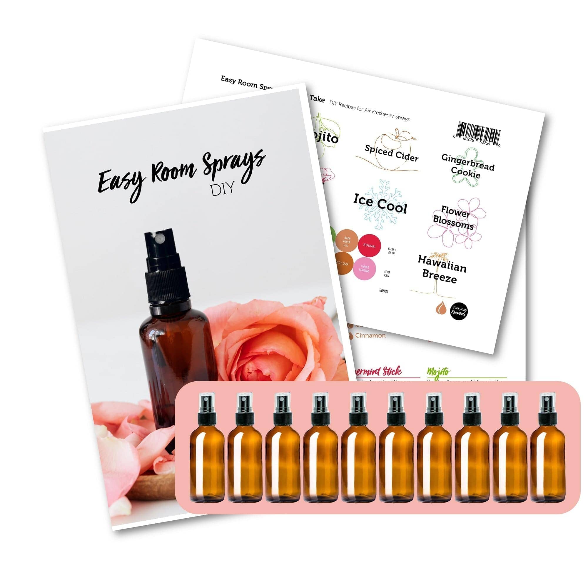 New! Easy Room Sprays Recipes & Labels DIY Kit (Bottles Included ...