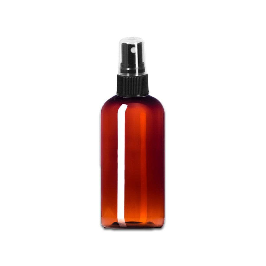 4 oz Amber PET Plastic Boston Round Bottle w/ Black Pump Top – Your Oil ...