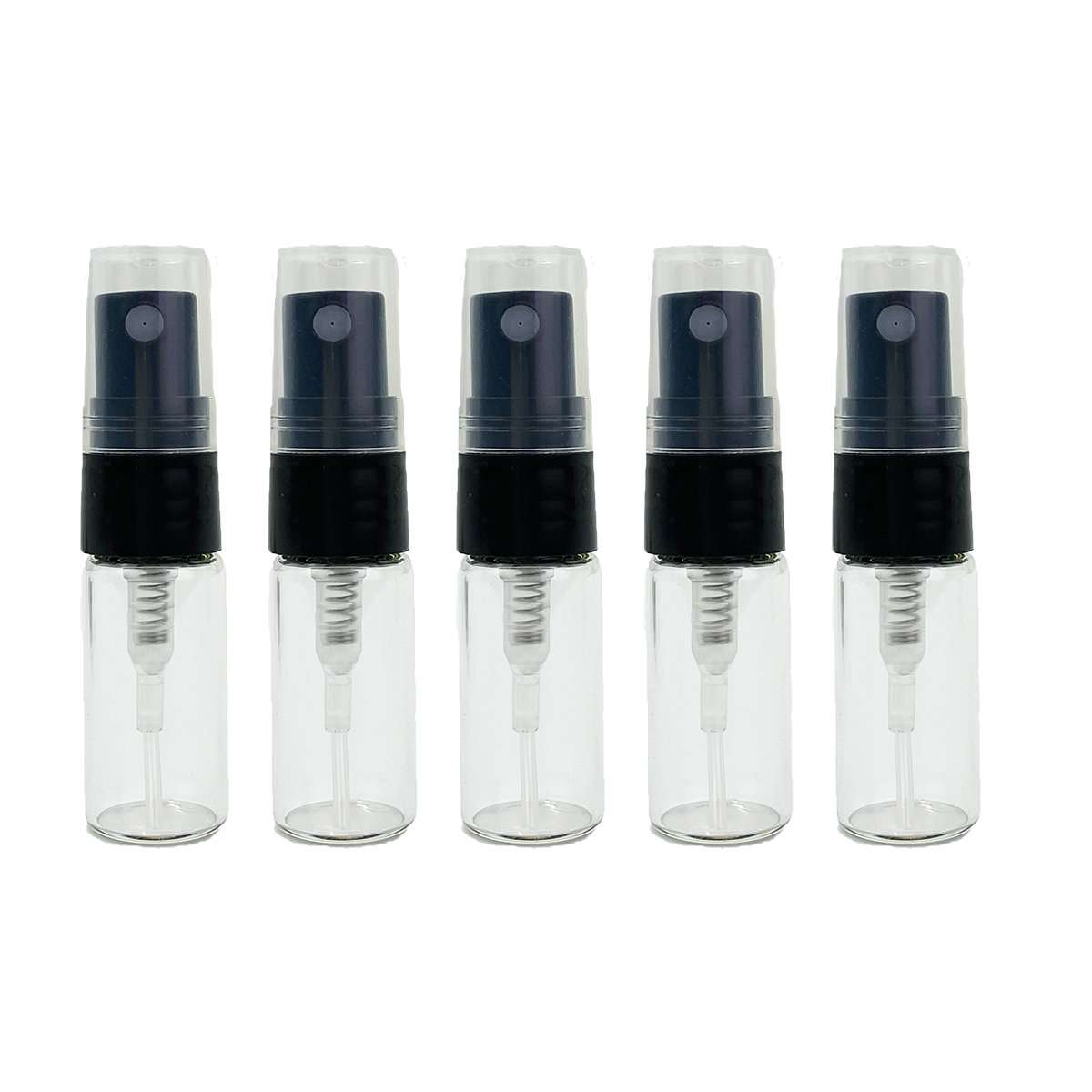 3 ml Clear Glass Vials w/ Black Fine Mist Tops (Pack of 5) – Your Oil Tools